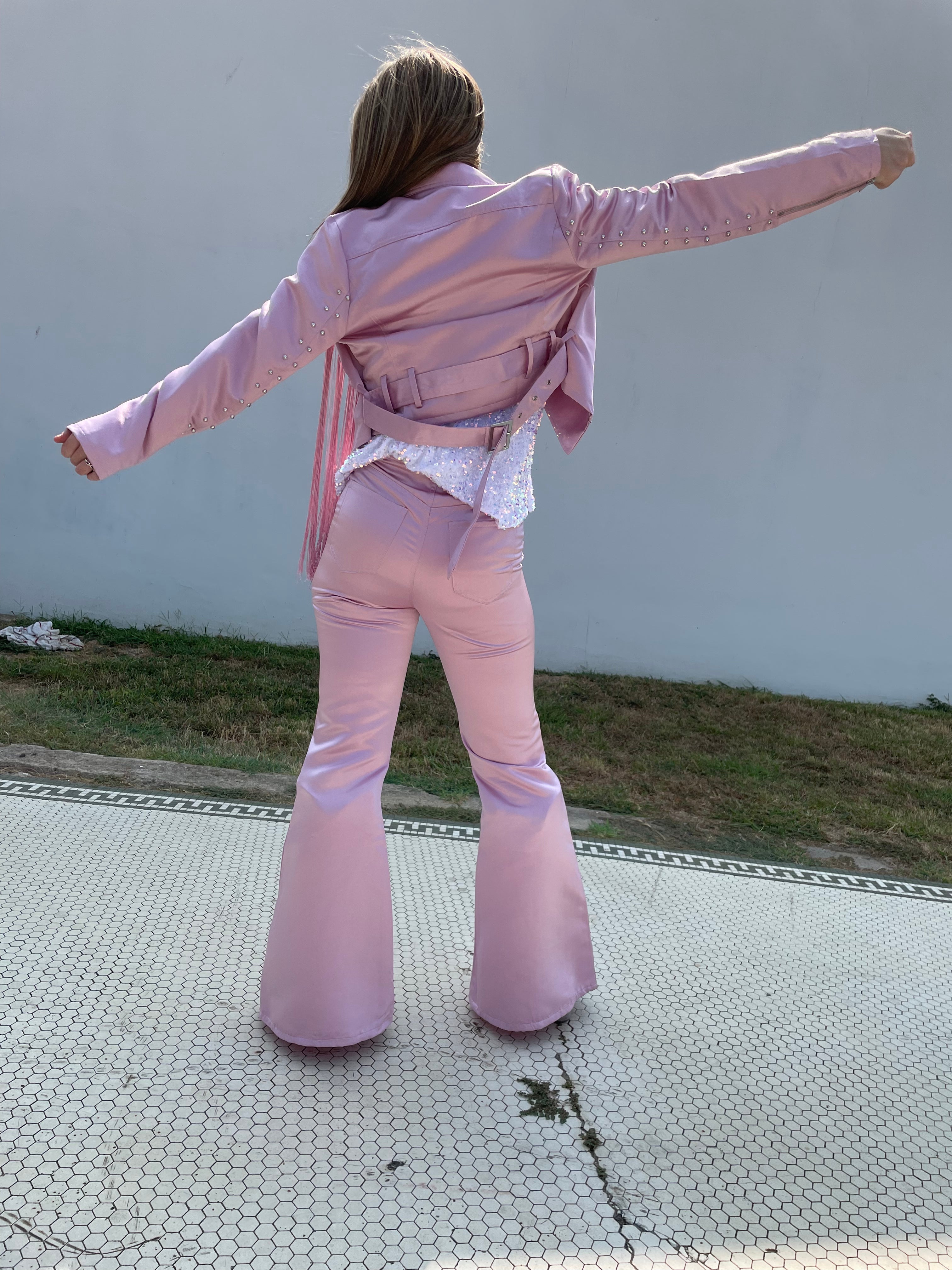 SHANIA PINK METALLIC JACKET AND PANT SET – GrittyBelleBoutique