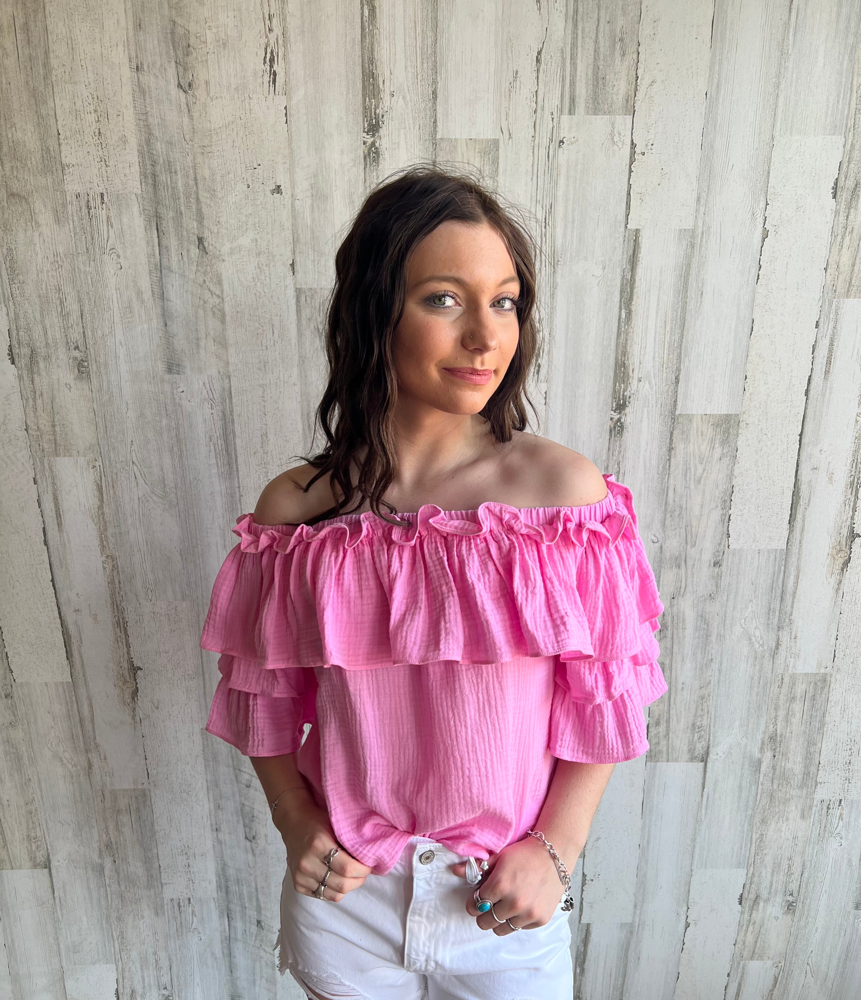 Pink Jessica Top – GrittyBelleBoutique